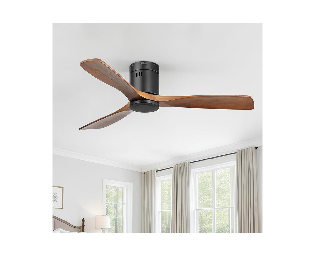 Click here for 52-inch Modern Black 3 Solid Wood Blade Ceiling Fa... prices