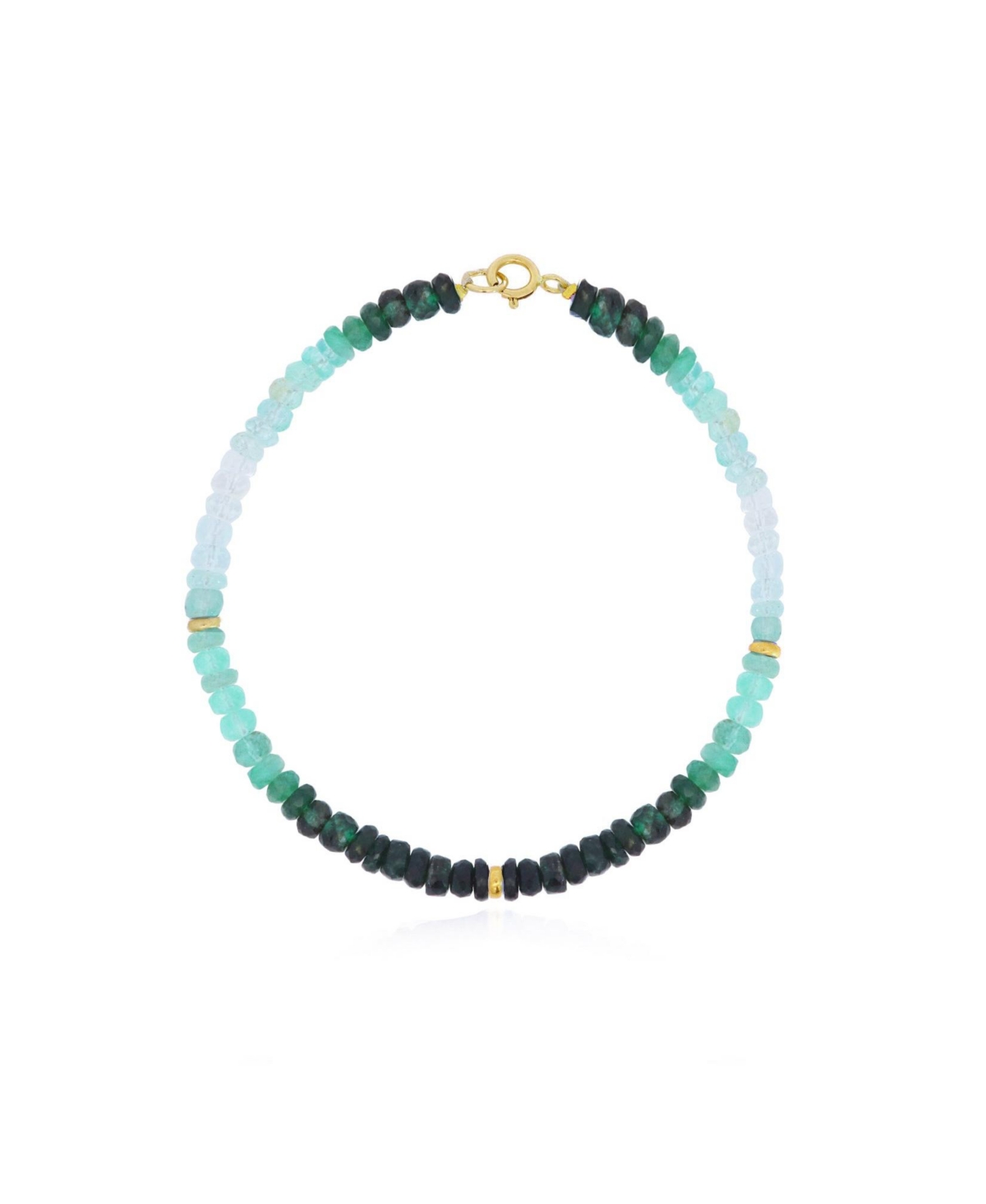 Click here for The Lovery Emerald Ombre Bead Bracelet 14K Gold -... prices