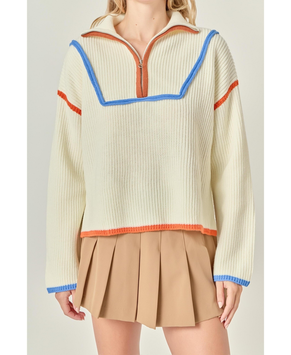 Click here for English Factory Womens Contrast Piping Quarter Zip... prices