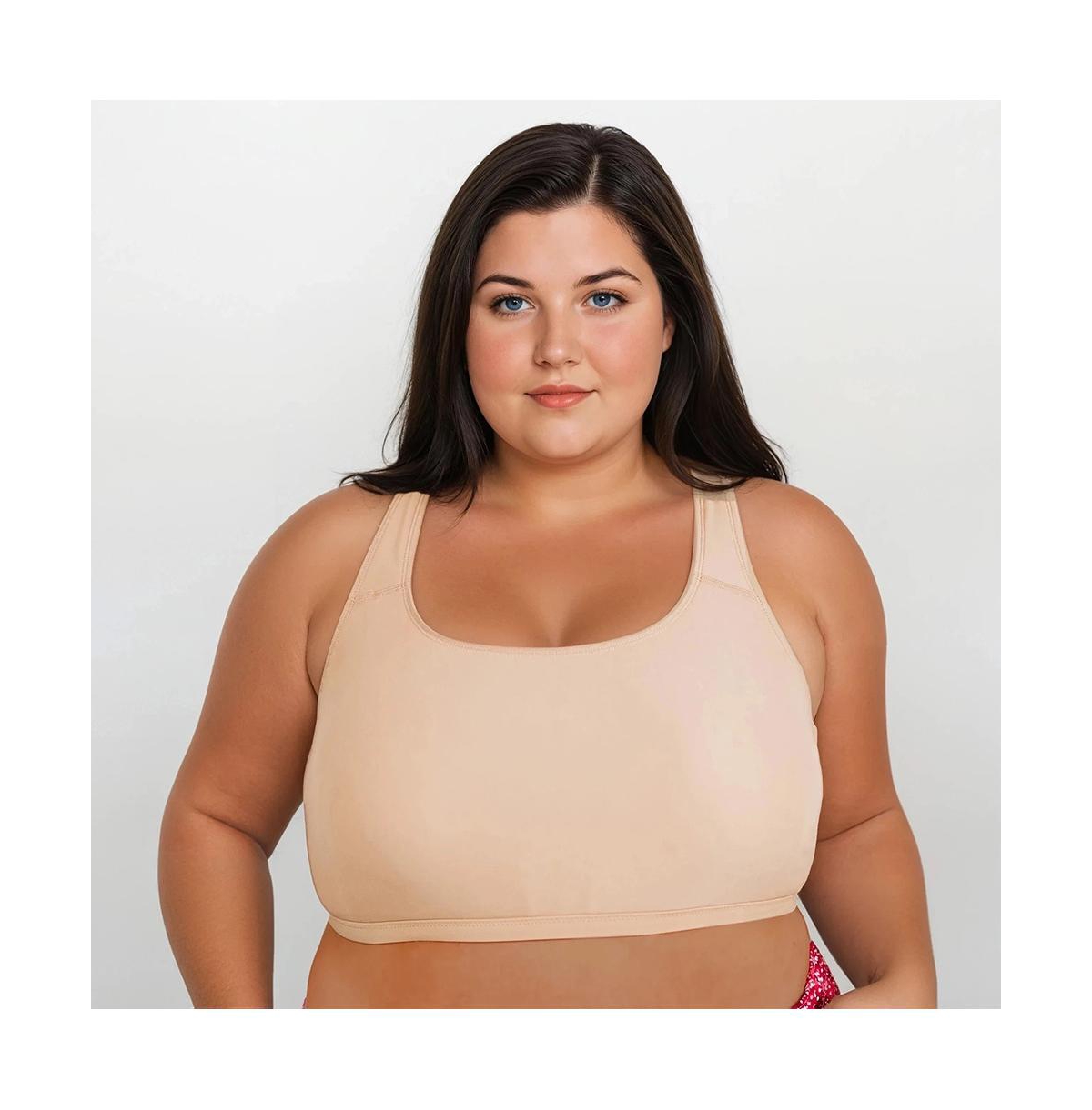 Click here for Calypsa Plus Size Racerback Swim Bra - Honey prices