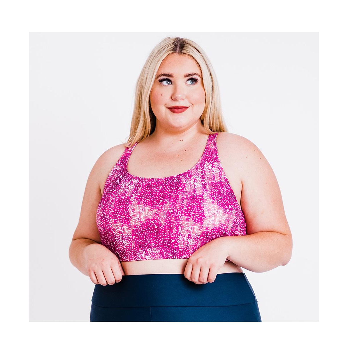 Click here for Calypsa Plus Size Racerback Swim Bra - Raspberry b... prices