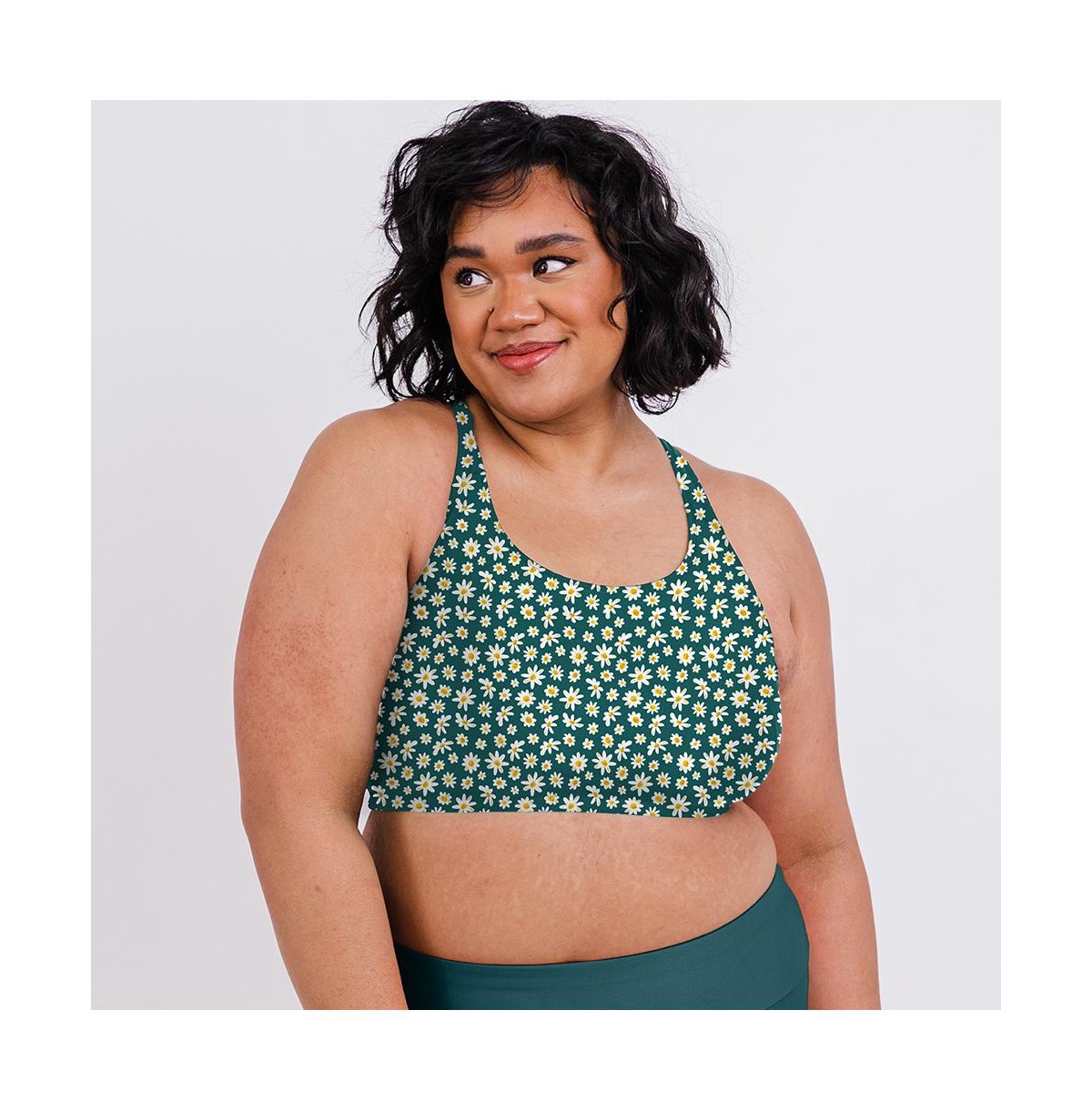 Click here for Calypsa Plus Size Racerback Swim Bra - Dark jade d... prices