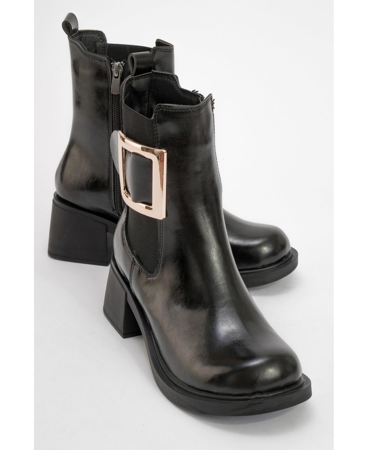 Click here for Prologue Shoes Moriah Buckle Block Heel Boot (Wome... prices