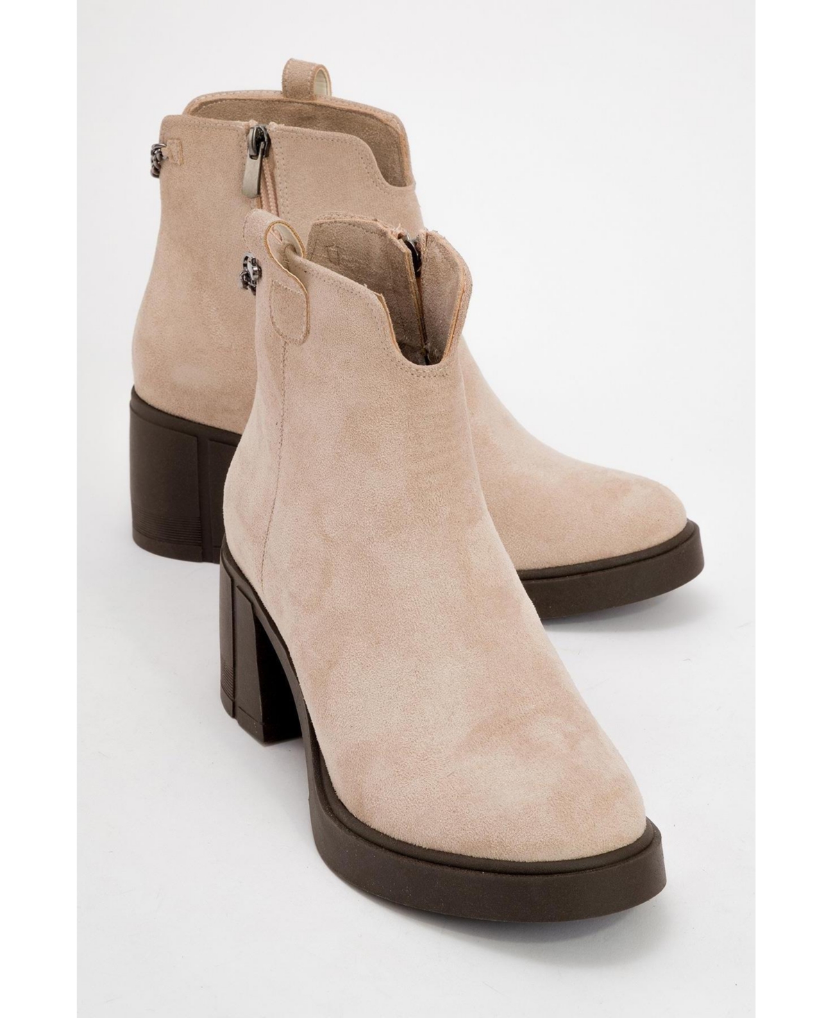Click here for Prologue Shoes Mier Chunky Boot (Women) - Beige su... prices