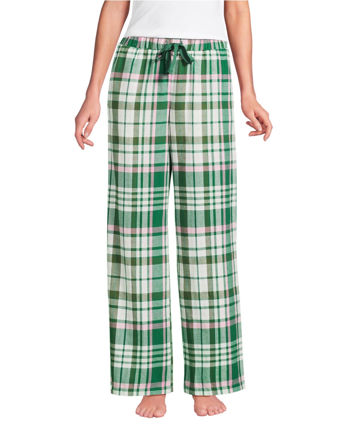 Click here for Lands End Womens Flannel Wide Leg Sleep Pants - Li... prices