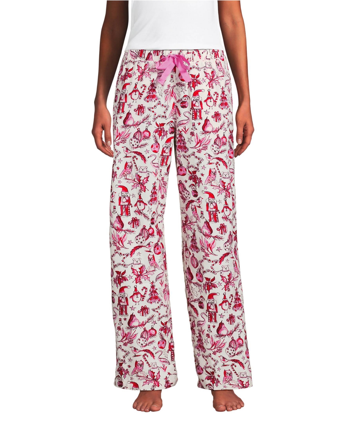 Click here for Lands End Womens Flannel Wide Leg Sleep Pants - Pi... prices