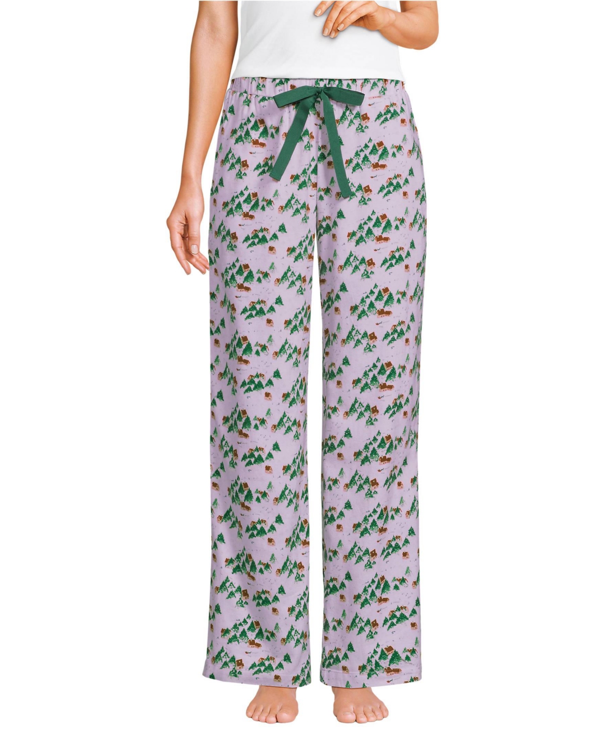 Click here for Lands End Womens Flannel Wide Leg Sleep Pants - La... prices