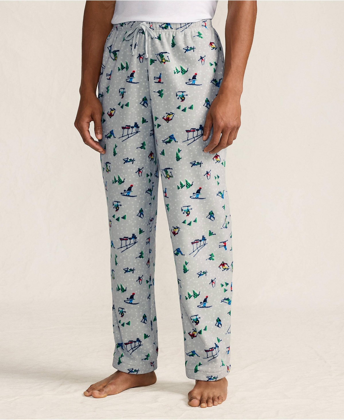Click here for Lands End Mens Fleece Pajama Pants - Pale gray ski... prices