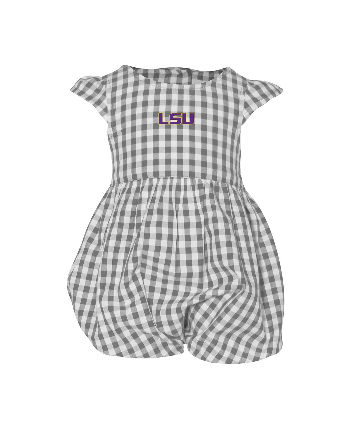 Click here for Garb Baby Girls Gray Lsu Tigers Cara Gingham Ruffl... prices