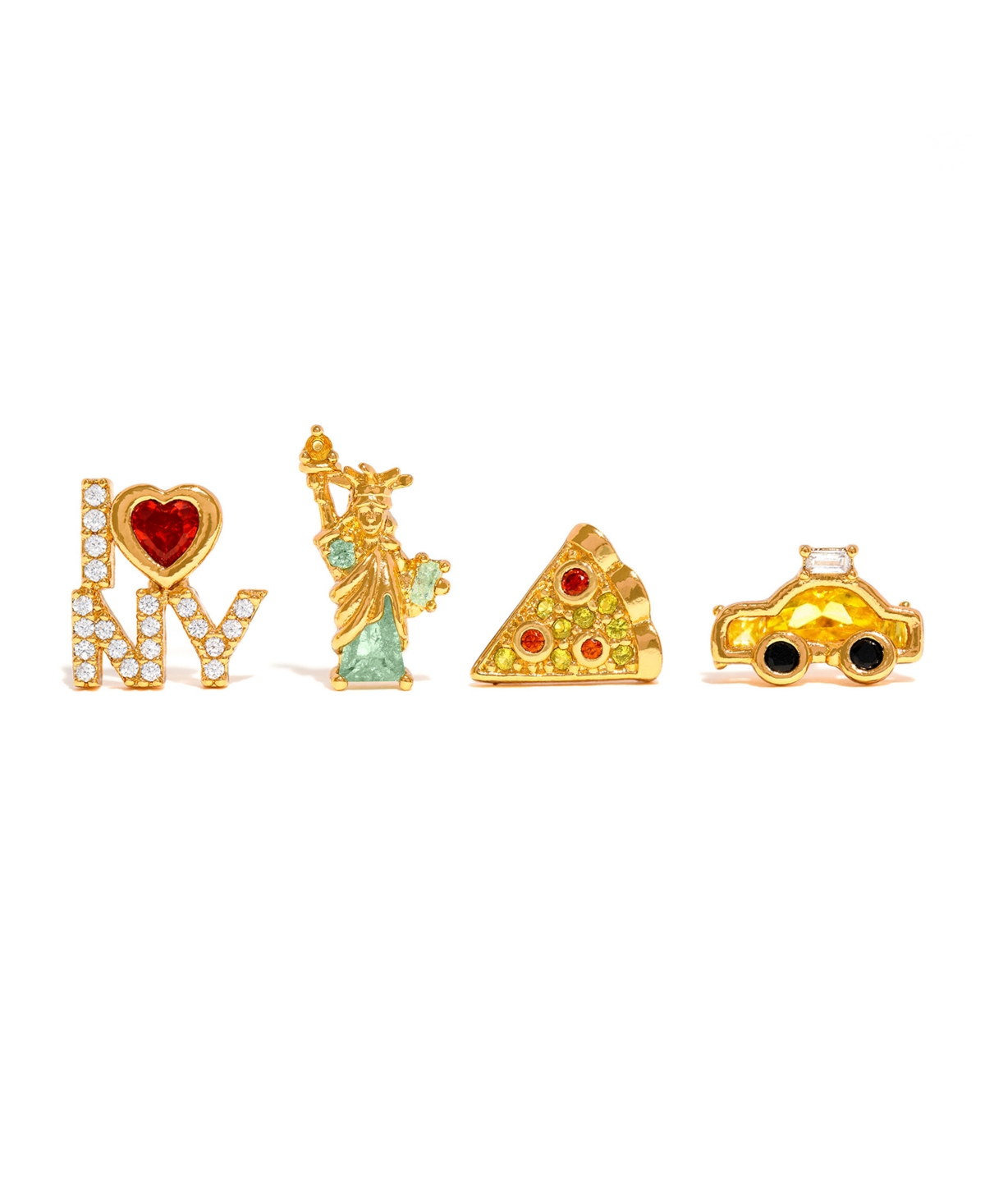 Click here for Girls Crew Crystal Gold Plated Big Apple Stud Set... prices