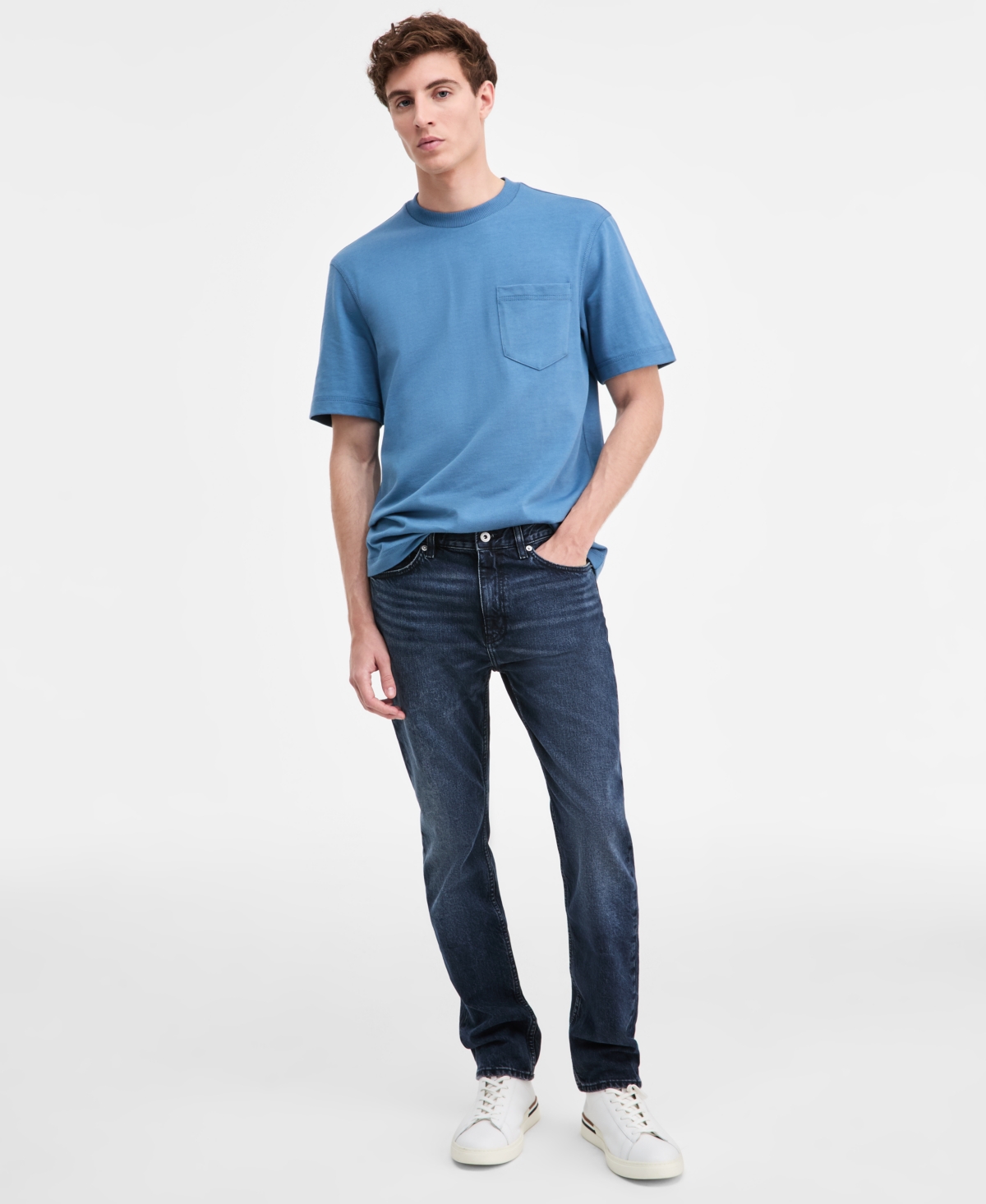 Click here for Hugo Boss Mens Ash Faded & Whiskered 5-Pocket Jean... prices