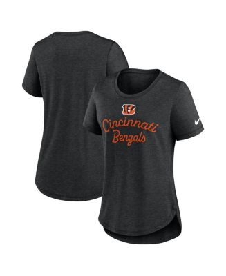 Nike Women's Black Cincinnati Bengals Script Tri-Blend T-Shirt - Macy's
