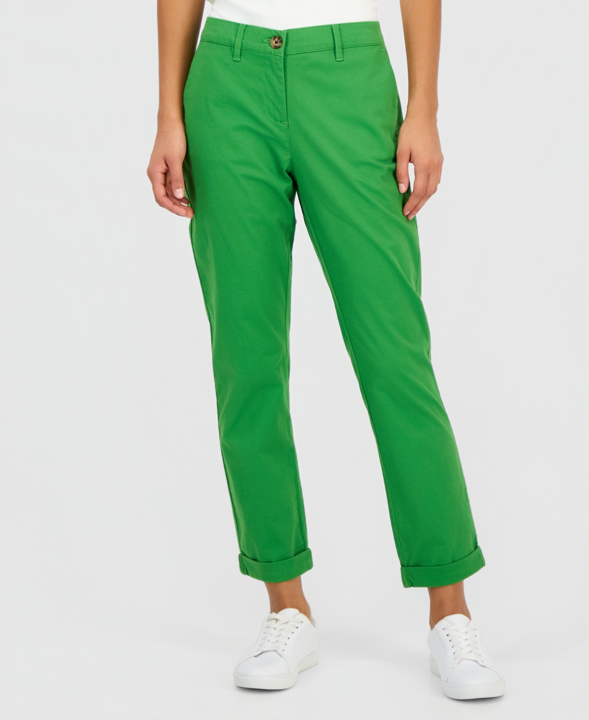 Click here for Nautica Jeans Womens Montauk Solid Cuffed Chino Pa... prices