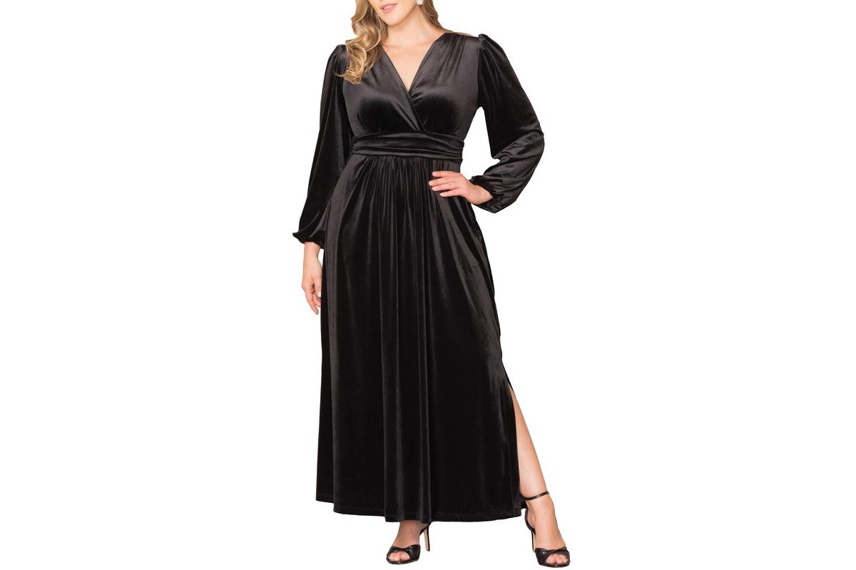 Click here for Kiyonna Plus Size Vivienne Long Sleeve Velvet Even... prices