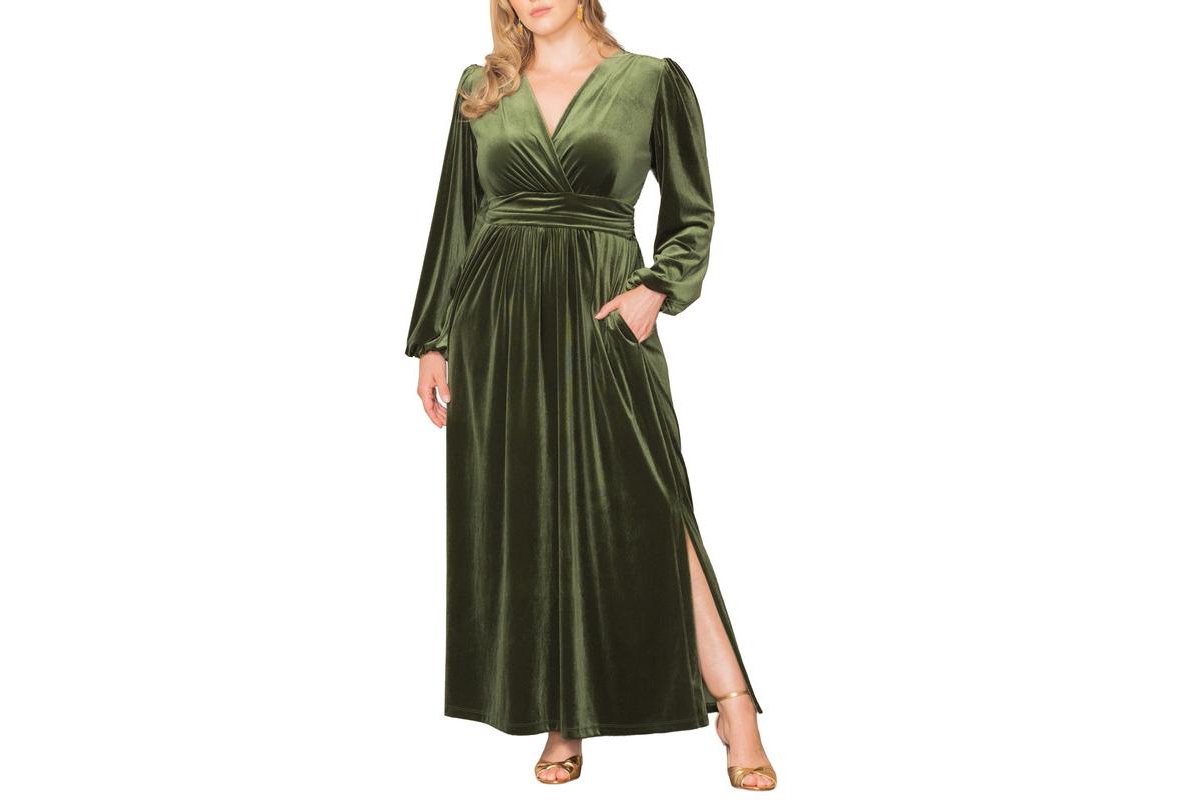 Click here for Kiyonna Plus Size Vivienne Long Sleeve Velvet Even... prices