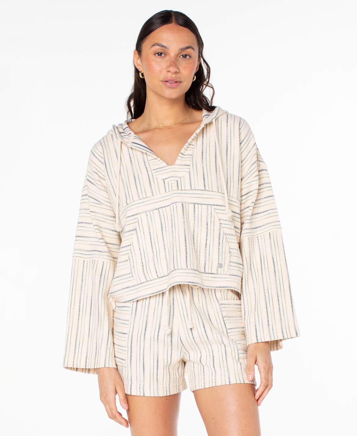 Click here for Roxy Womens Rich Coast Slub Stripe Top - Deep Lago... prices