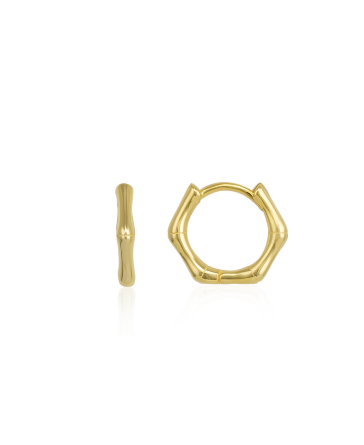 Click here for Bone Shape Hexagonal Huggie Hoop Earrings in Sterl... prices