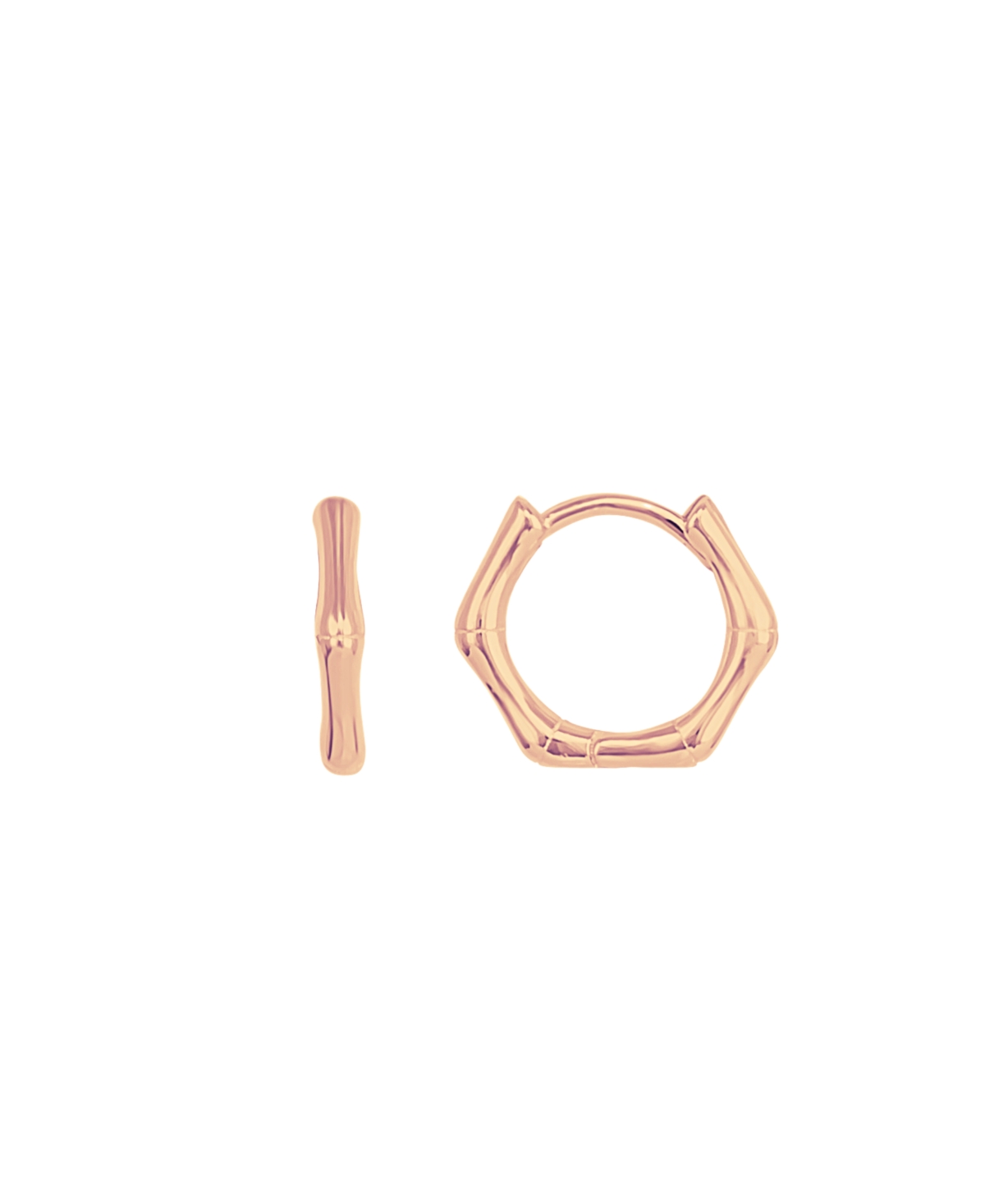 Click here for Bone Shape Hexagonal Huggie Hoop Earrings in Sterl... prices
