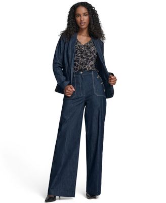 Click here for Tommy Hilfiger Womens One Button Denim Blazer Deni... prices
