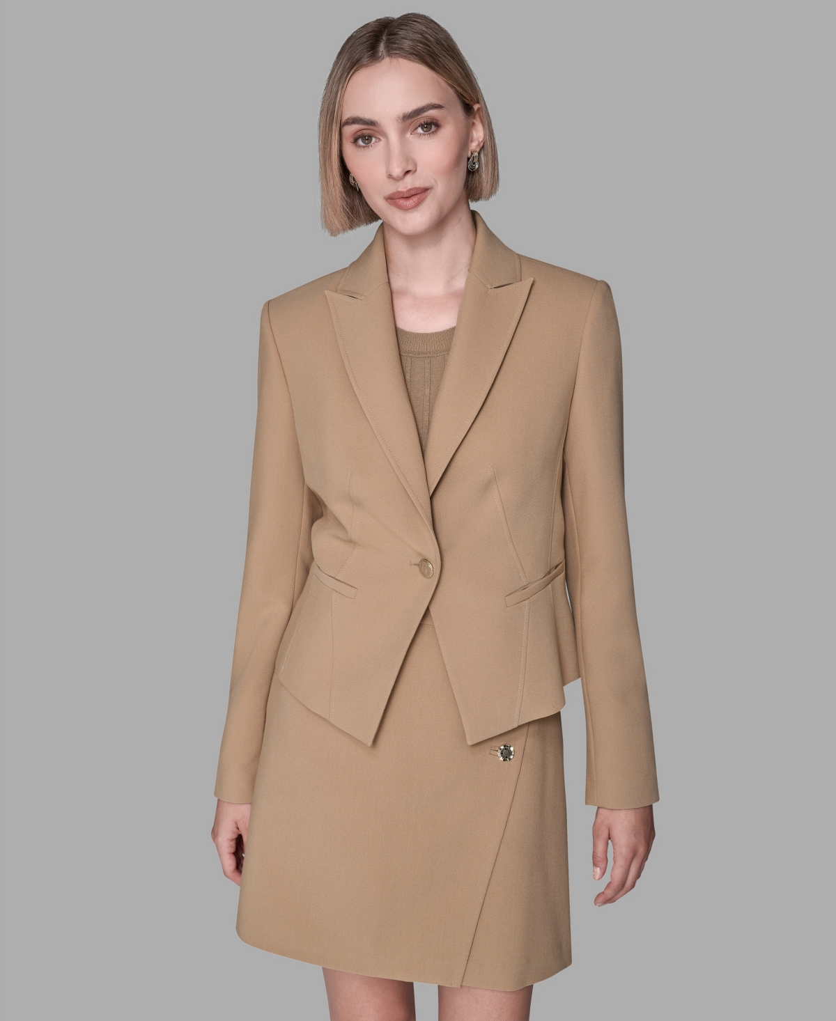 Click here for Karl Lagerfeld Paris Womens Long-Sleeve Cropped Bu... prices