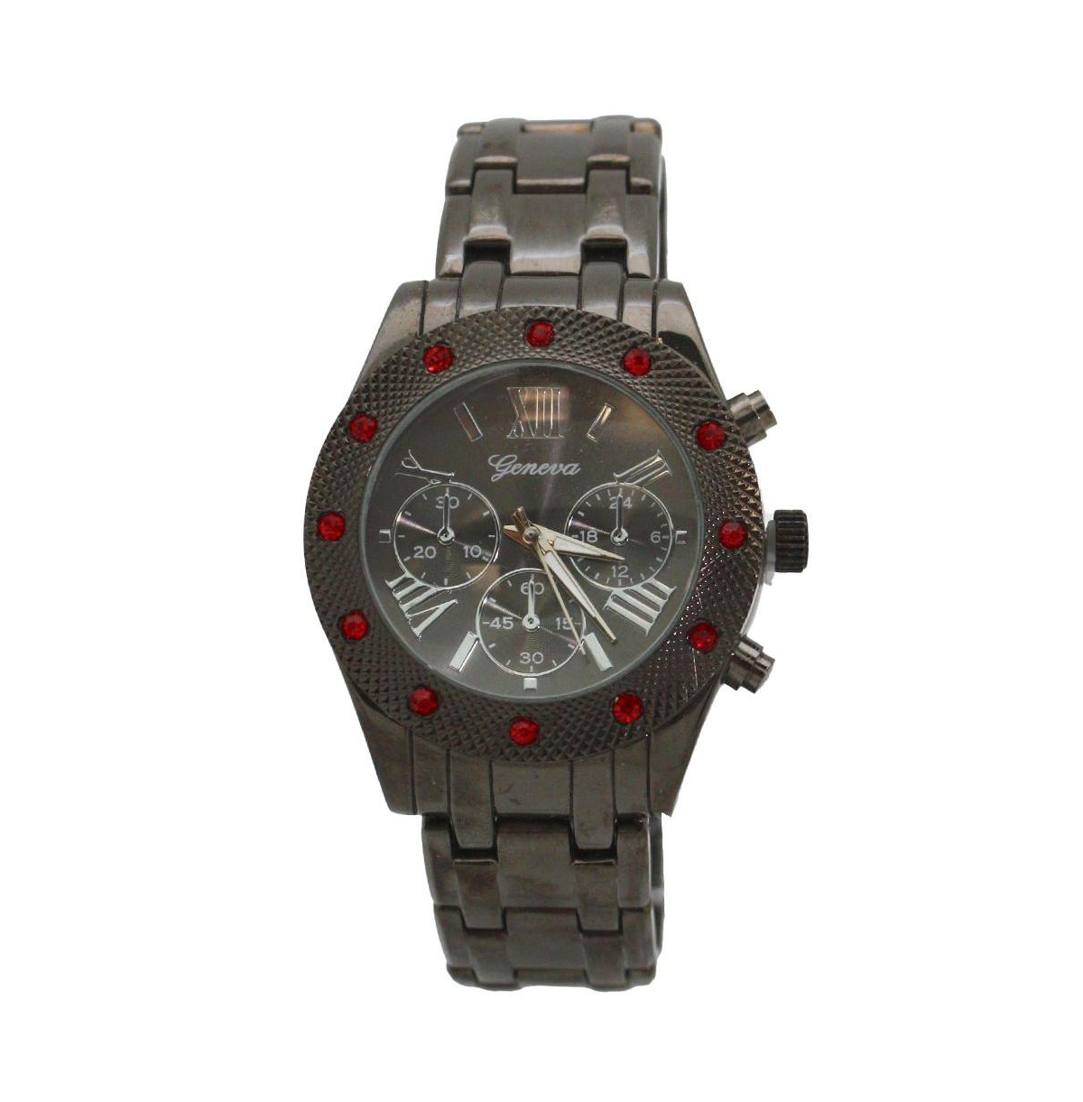 Click here for Olivia Pratt Gunmetal Womens Red Rhinestone Detail... prices