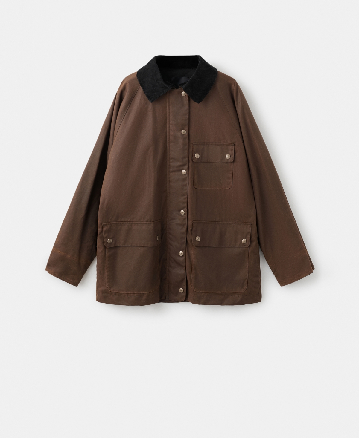 Click here for Mango Womens Corduroy Collar Waxed Effect Parka Co... prices