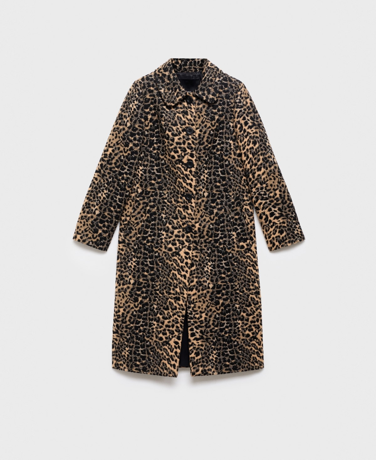 Click here for Mango Womens Leopard-Print Long Coat - Medium Brow... prices