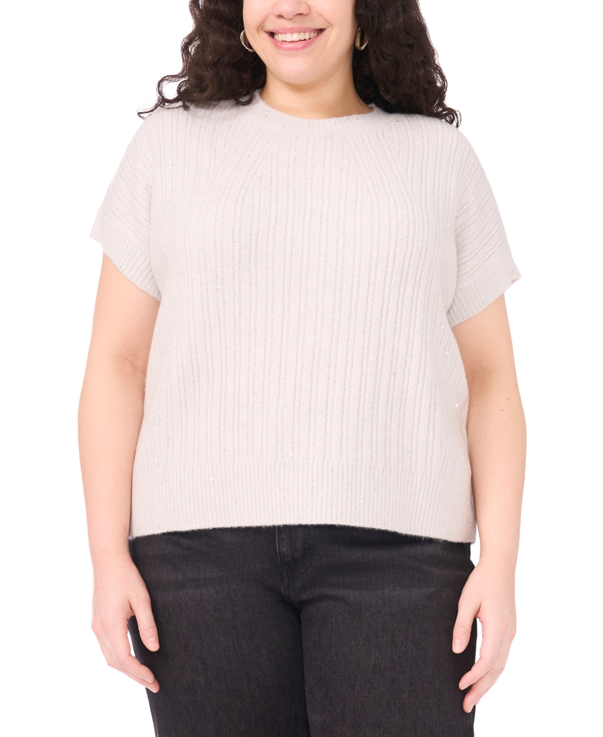 Click here for Vince Camuto Plus Size Sequined Short Sleeve Top -... prices