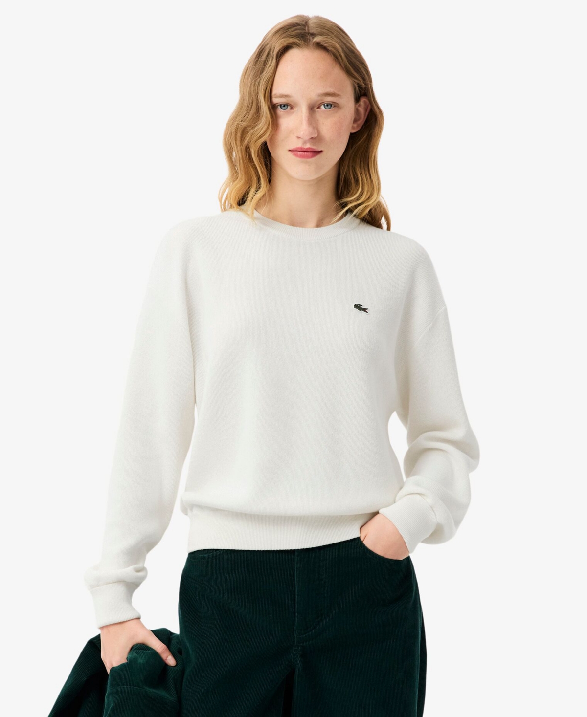 Click here for Lacoste Usa Womens Long Sleeve Sweater - Natural prices