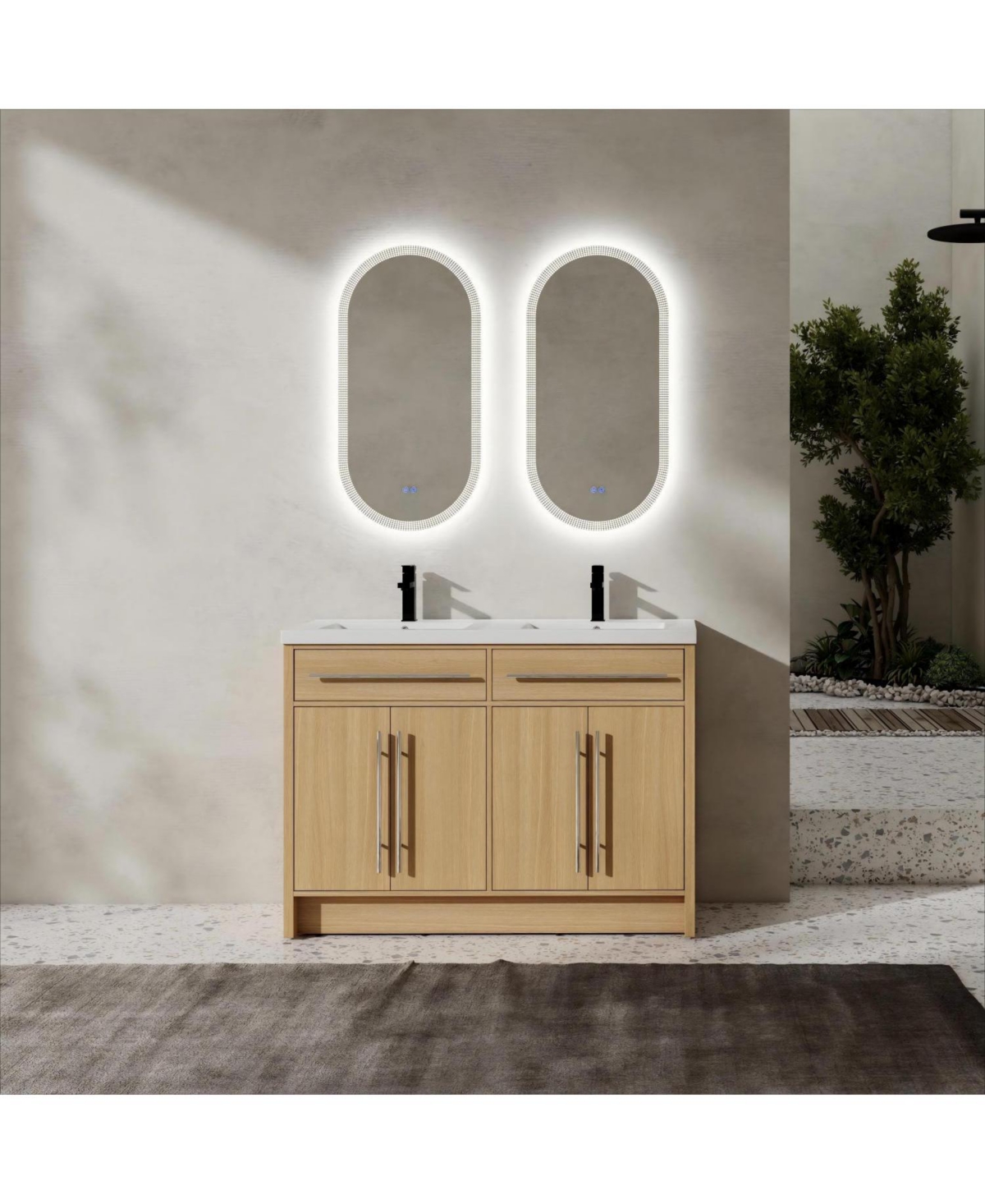 Click here for Streamdale 48" Oak Bathroom Vanity w/ Resin S... prices