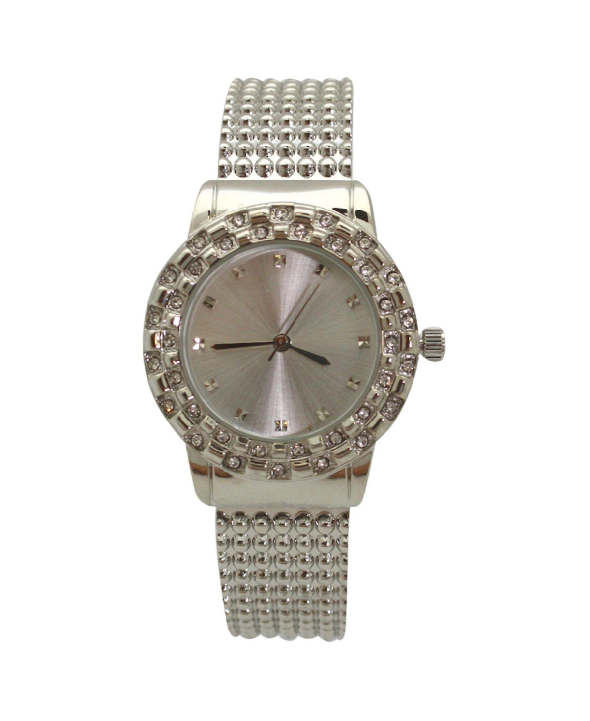 Click here for Silver Thick Bangle Watch With Rhinestone Details... prices