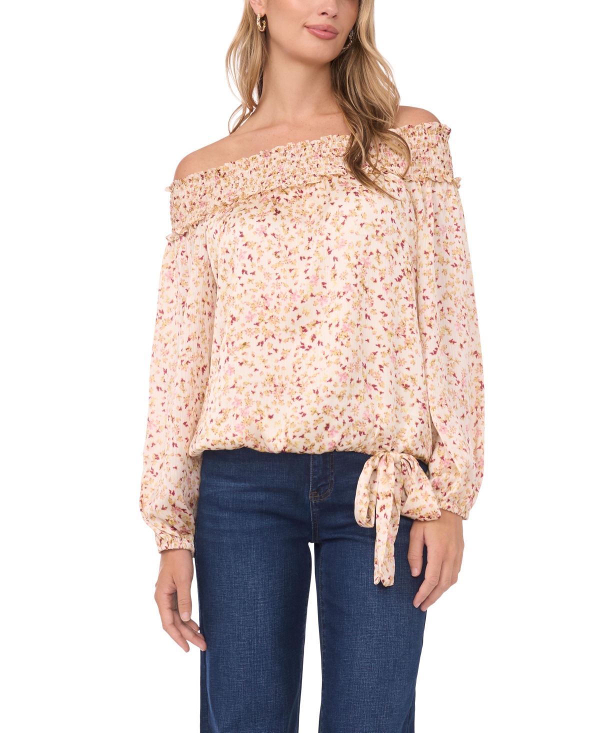 Click here for Vince Camuto Womens Off-The-Shoulder Long-Sleeve T... prices