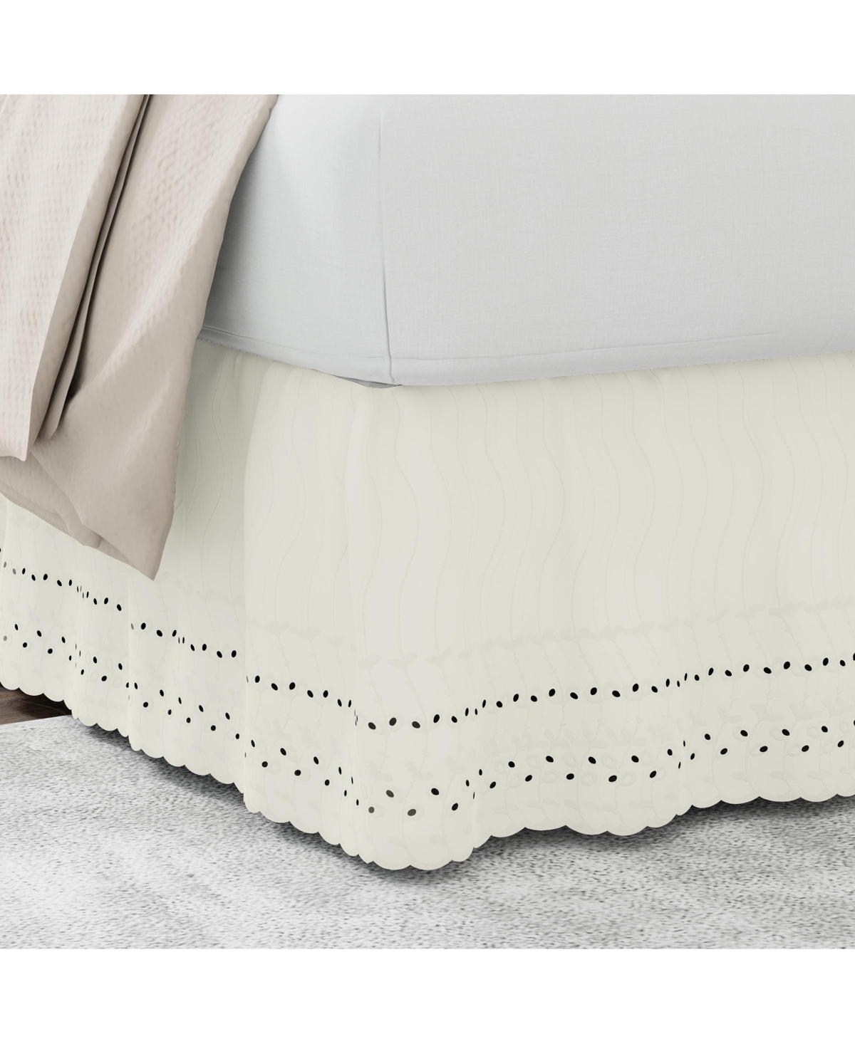 Click here for Fresh Ideas Ruffled Eyelet 14 Drop Bed Skirt  Quee... prices