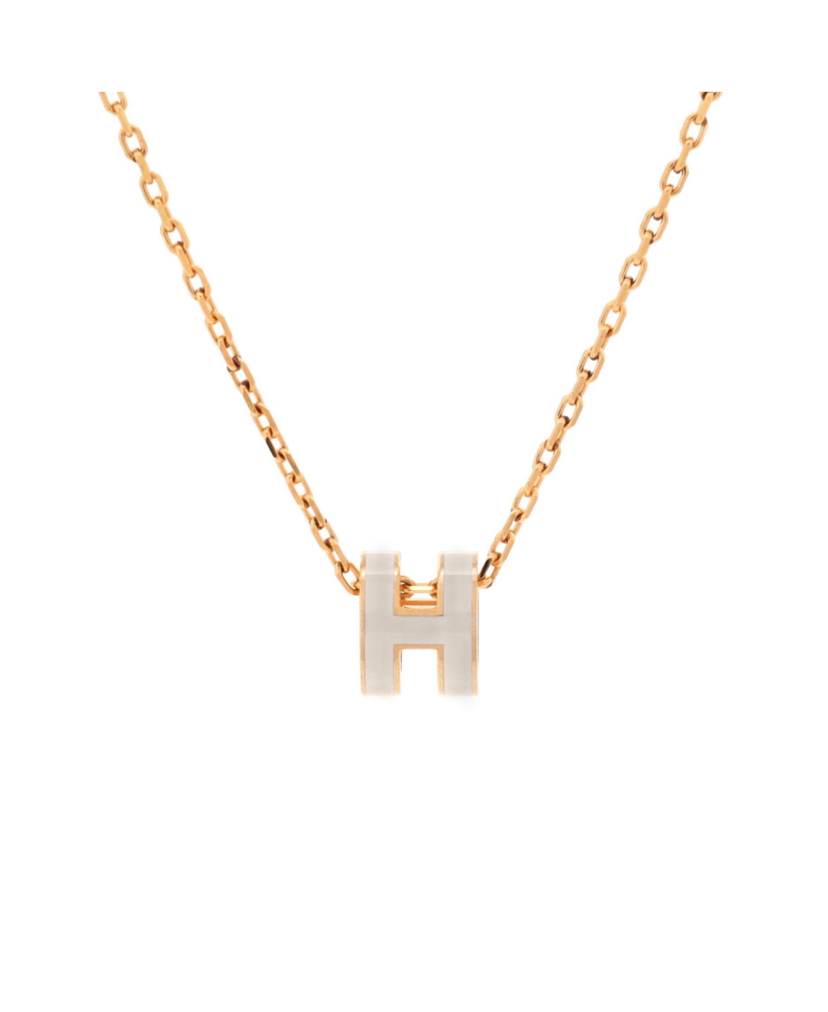 Click here for Pre-Owned Hermes Pop H Pendant Chain Necklace - En... prices