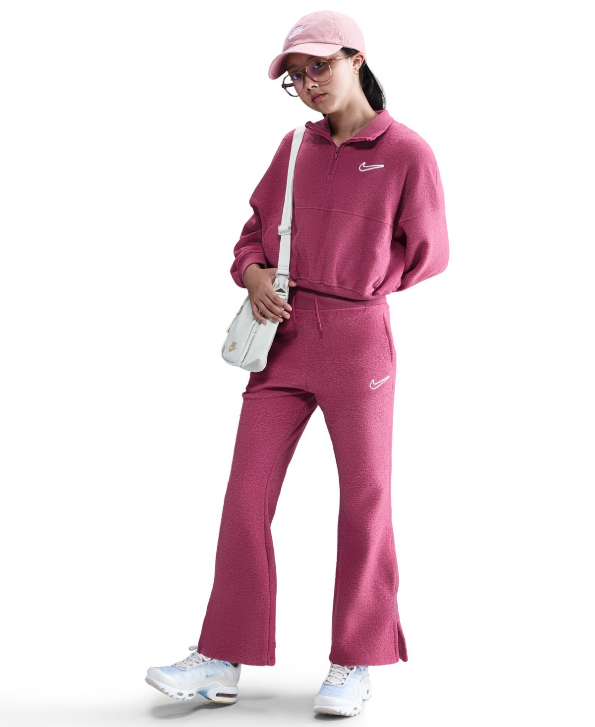 Click here for Nike Girls 7-16 Fleece Flared Leg Pants - Sweet Be... prices
