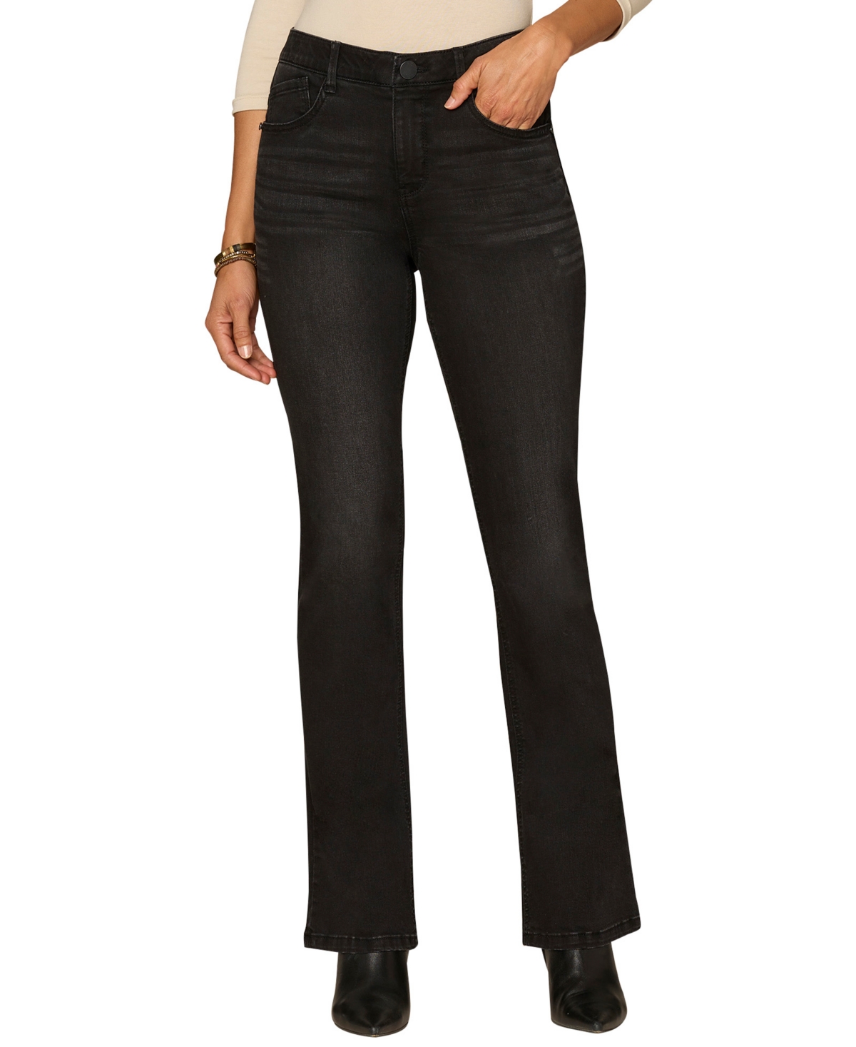 Click here for Democracy Womens High-Rise Boot-Cut Jeans - Washed... prices