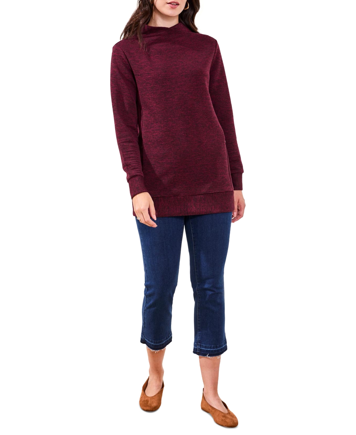 Click here for Tribal Womens Long Sleeve V Neck Top - Wine prices