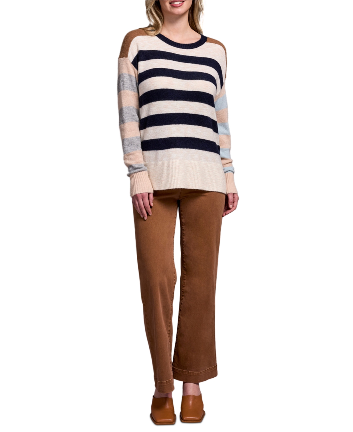 Click here for Tribal Womens Soft Knit Combo Striped Boat Neck Sw... prices