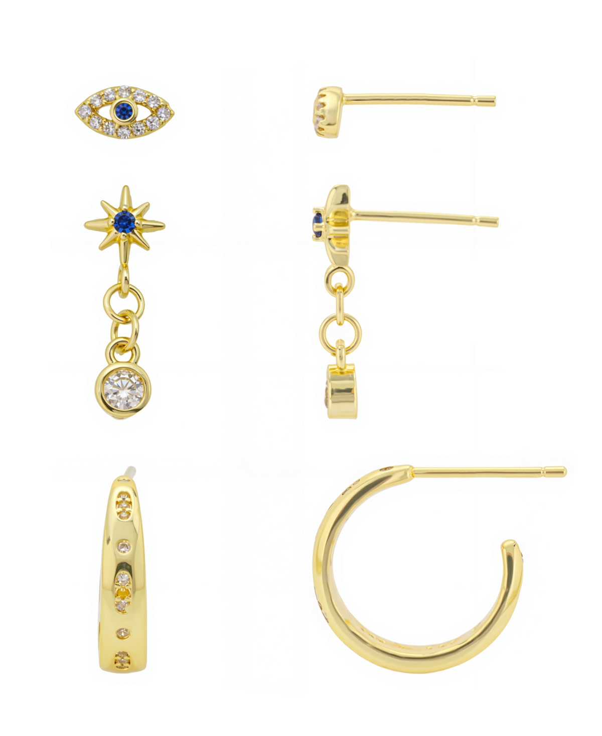 Click here for Unwritten Cubic Zirconia Evil Eye Post Stud  Sapph... prices
