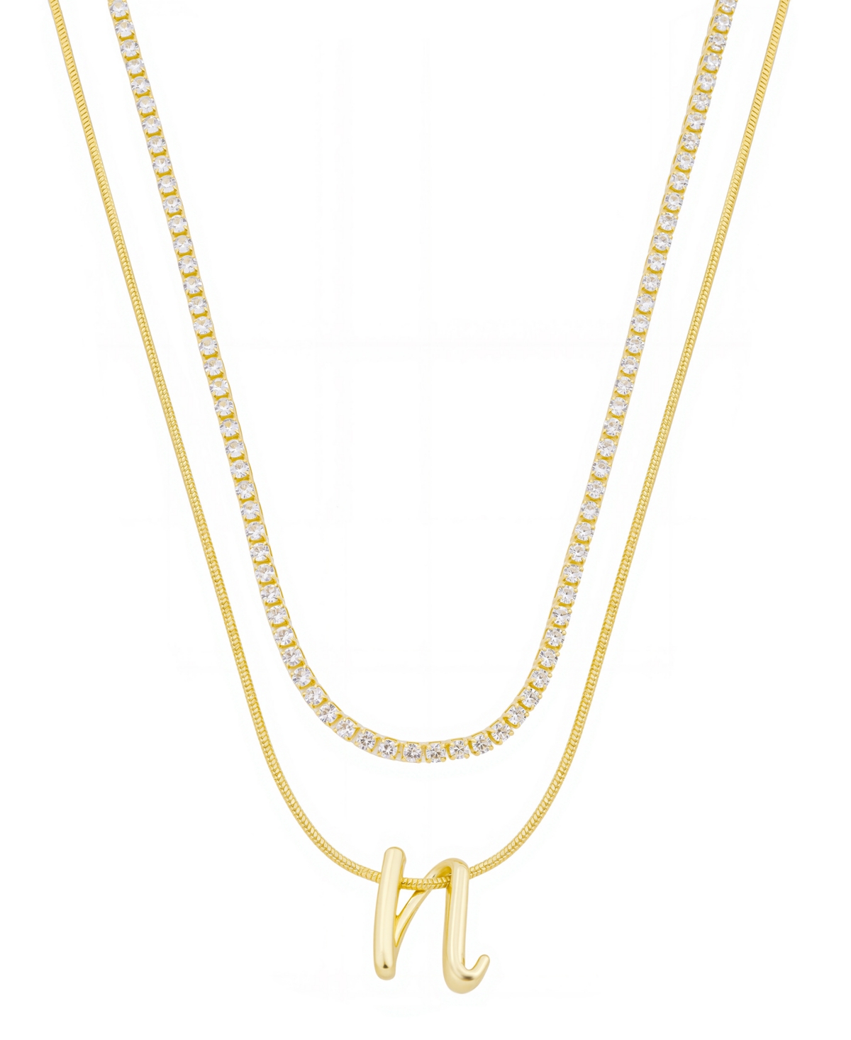 Click here for Unwritten Letter N Initial Snake Chain Cubic Zirco... prices
