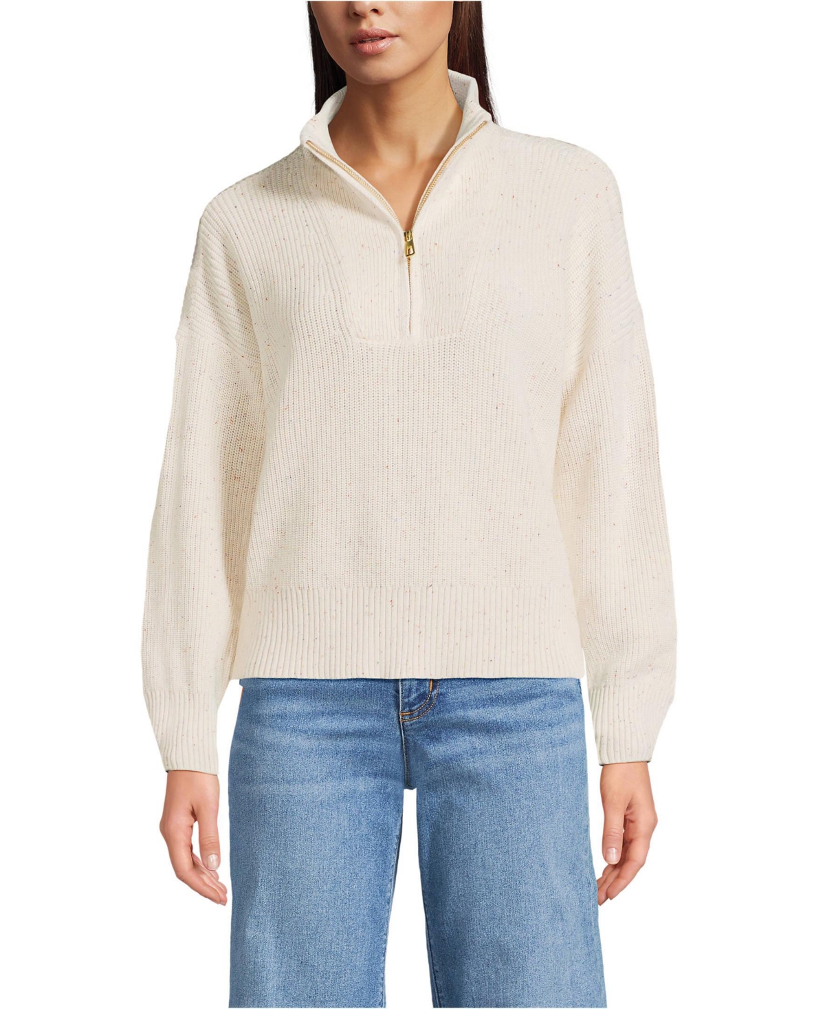 Click here for Lands End Womens Drifter Shaker Wedge Quarter Zip... prices