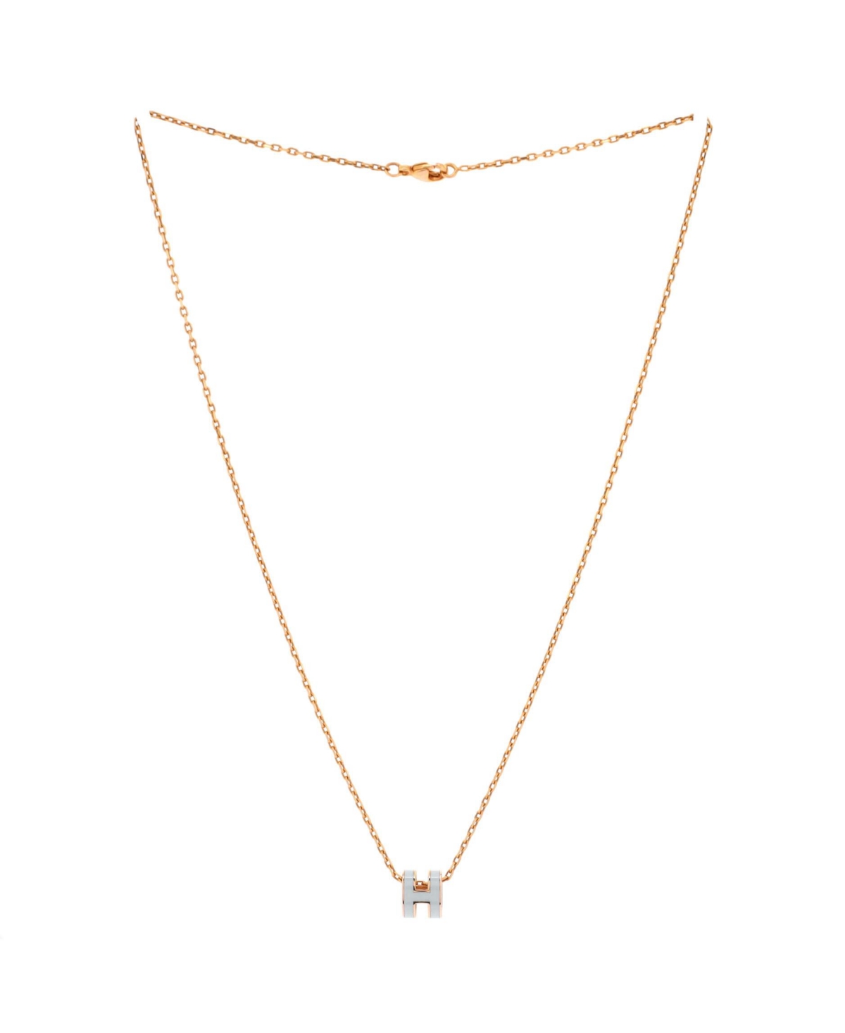 Click here for Pre-Owned Hermes Pop H Pendant Chain Necklace - En... prices