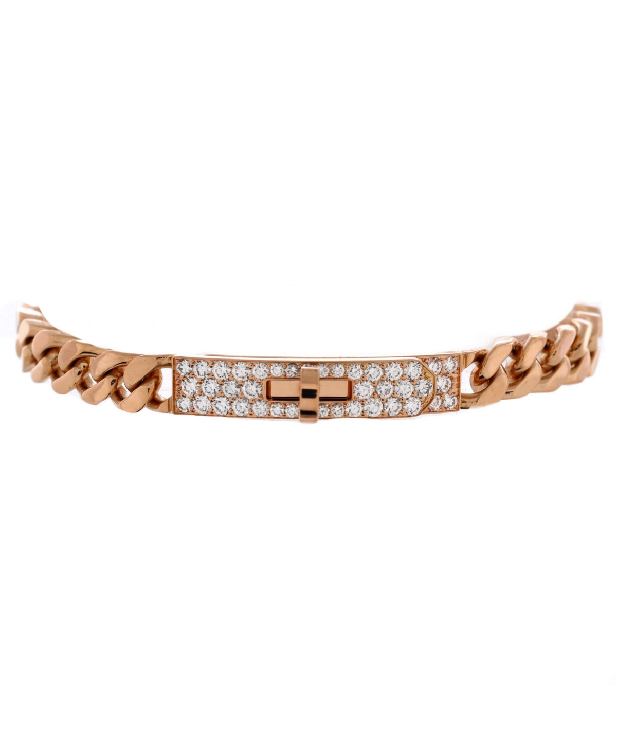 Click here for Pre-Owned Hermes Kelly Gourmette Bracelet - 18k ro... prices