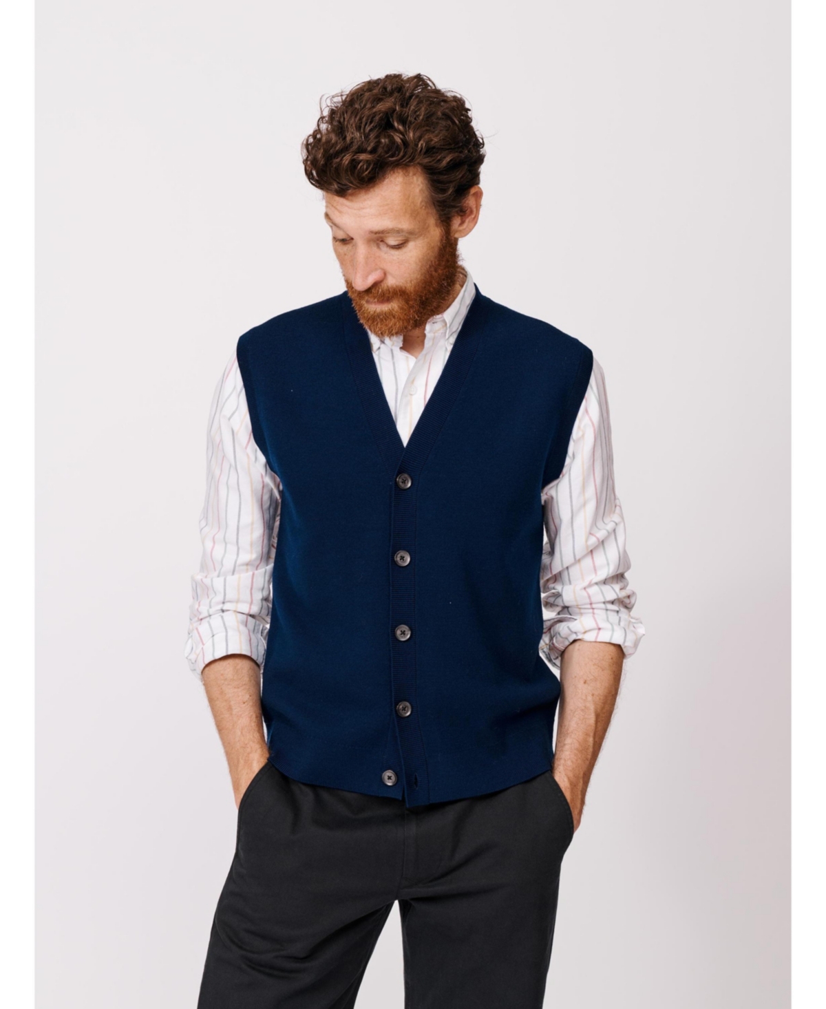 Click here for Aubin Mens Portman 100 Wool Waistcoat - Navy prices