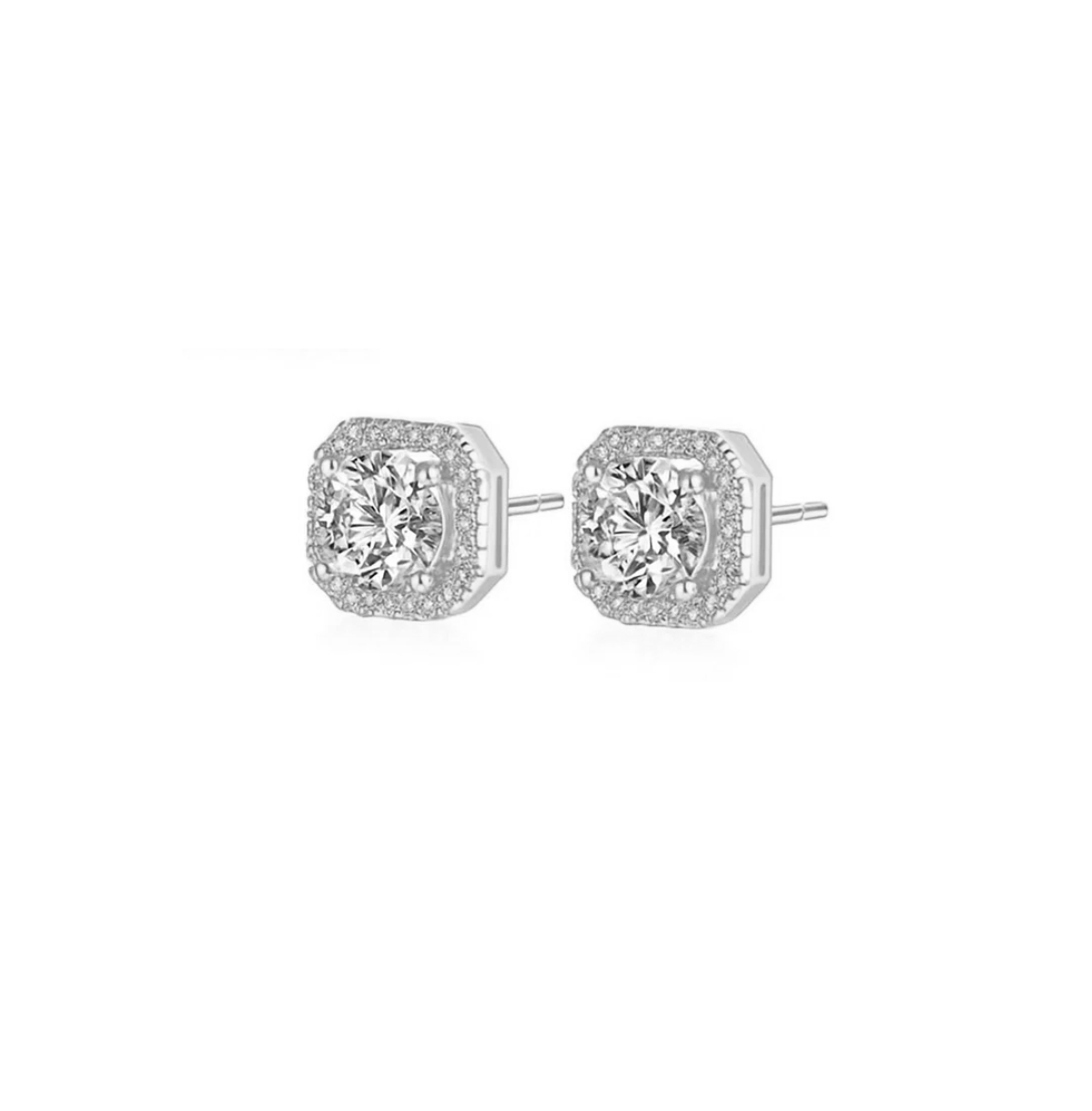 Click here for Serena Halo Stud Earrings Gold & White Gold Plated... prices