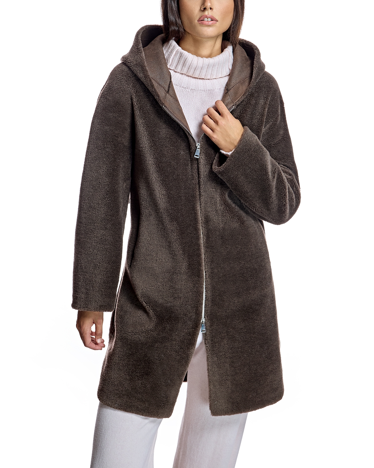 Click here for Julia & Stella by Maximilian Lambswool Coat - Dark... prices