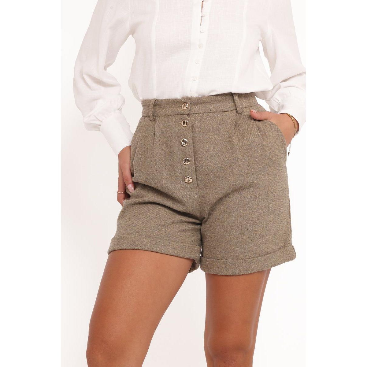 Click here for Petal and Pup Womens Denise Tailored Shorts - Taup... prices