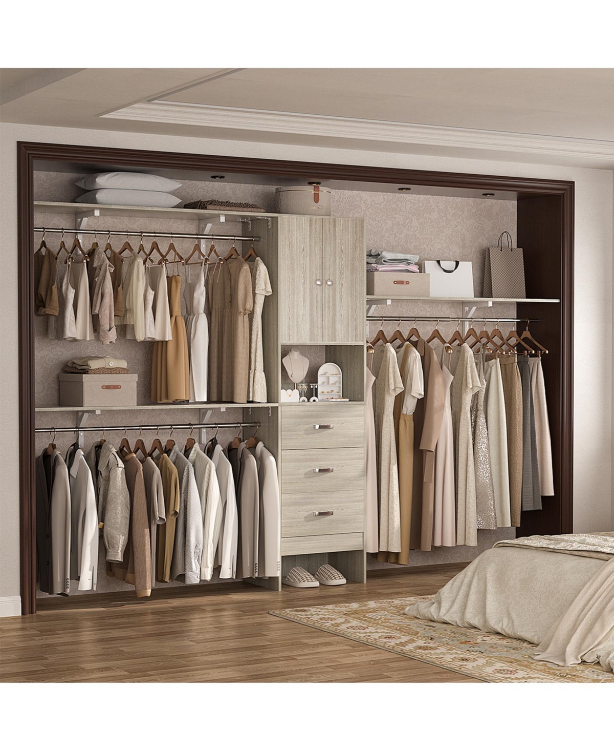 Click here for Aheaplus 10FT Closet System with 3 Drawers  120 Wa... prices