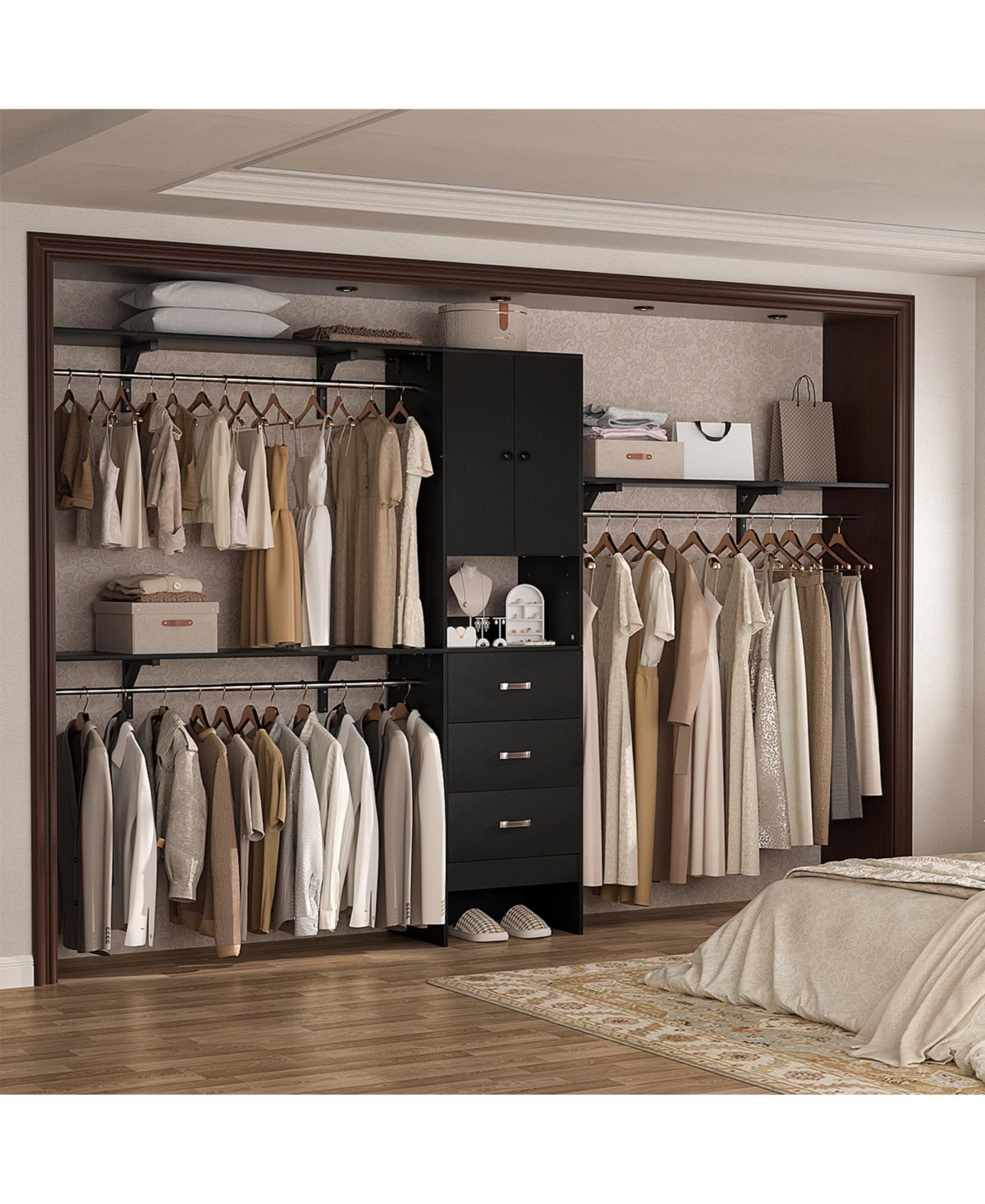 Click here for Aheaplus 10FT Closet System with 3 Drawers  120 Wa... prices
