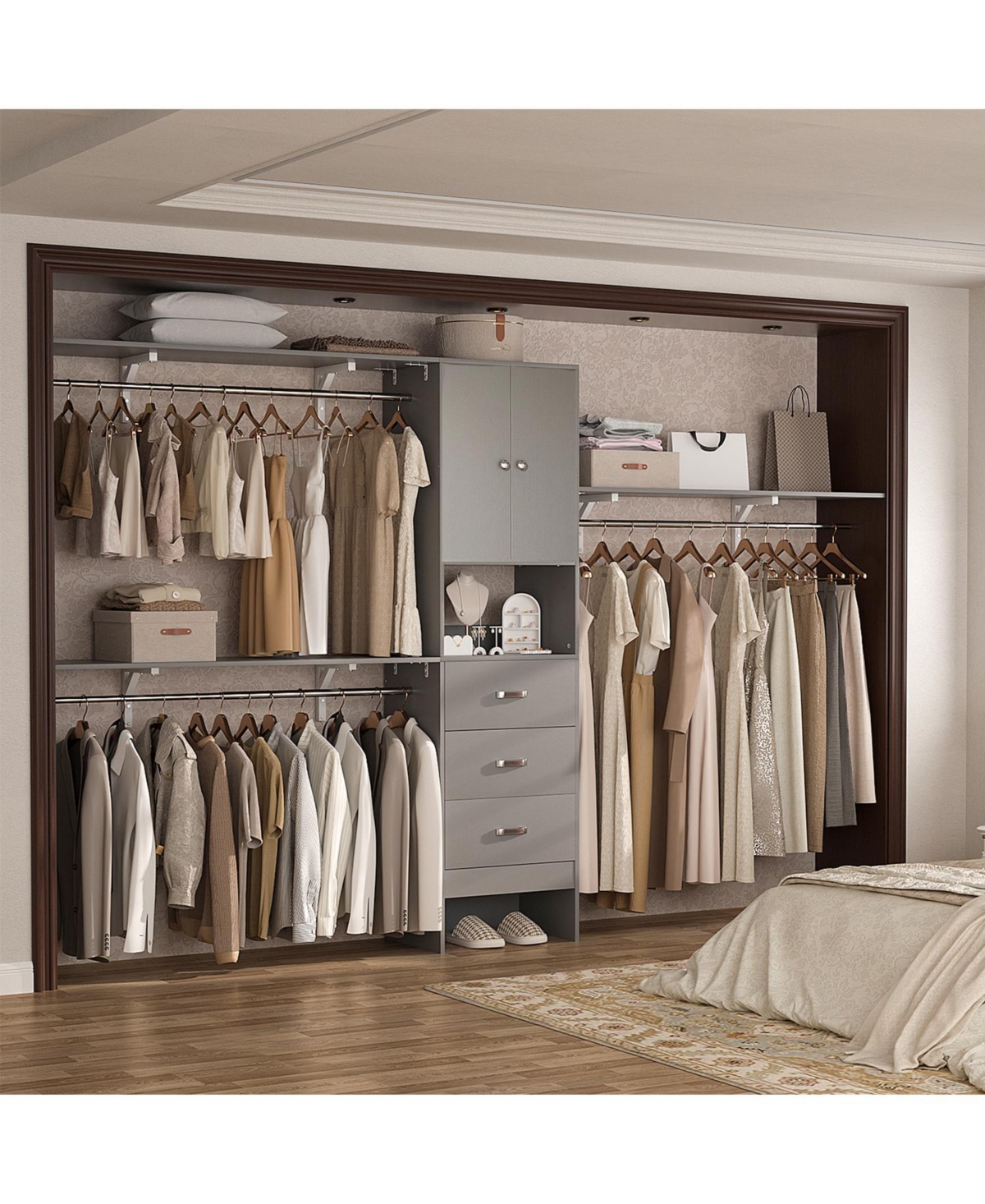 Click here for Aheaplus 10FT Closet System with 3 Drawers  120 Wa... prices